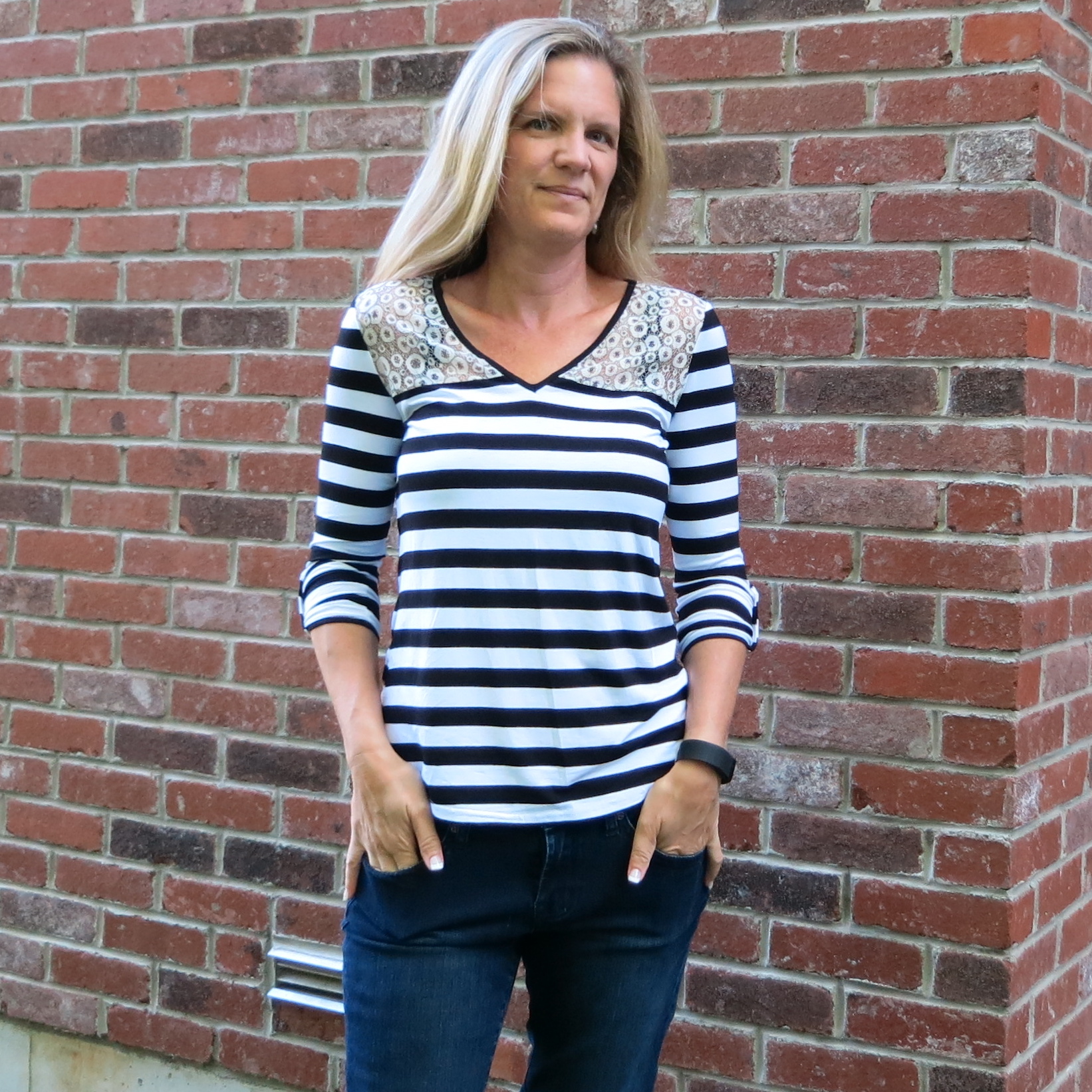 Market & Spruce Gillia Lace Detail Knit Top - stacie's snapshots & tidbits